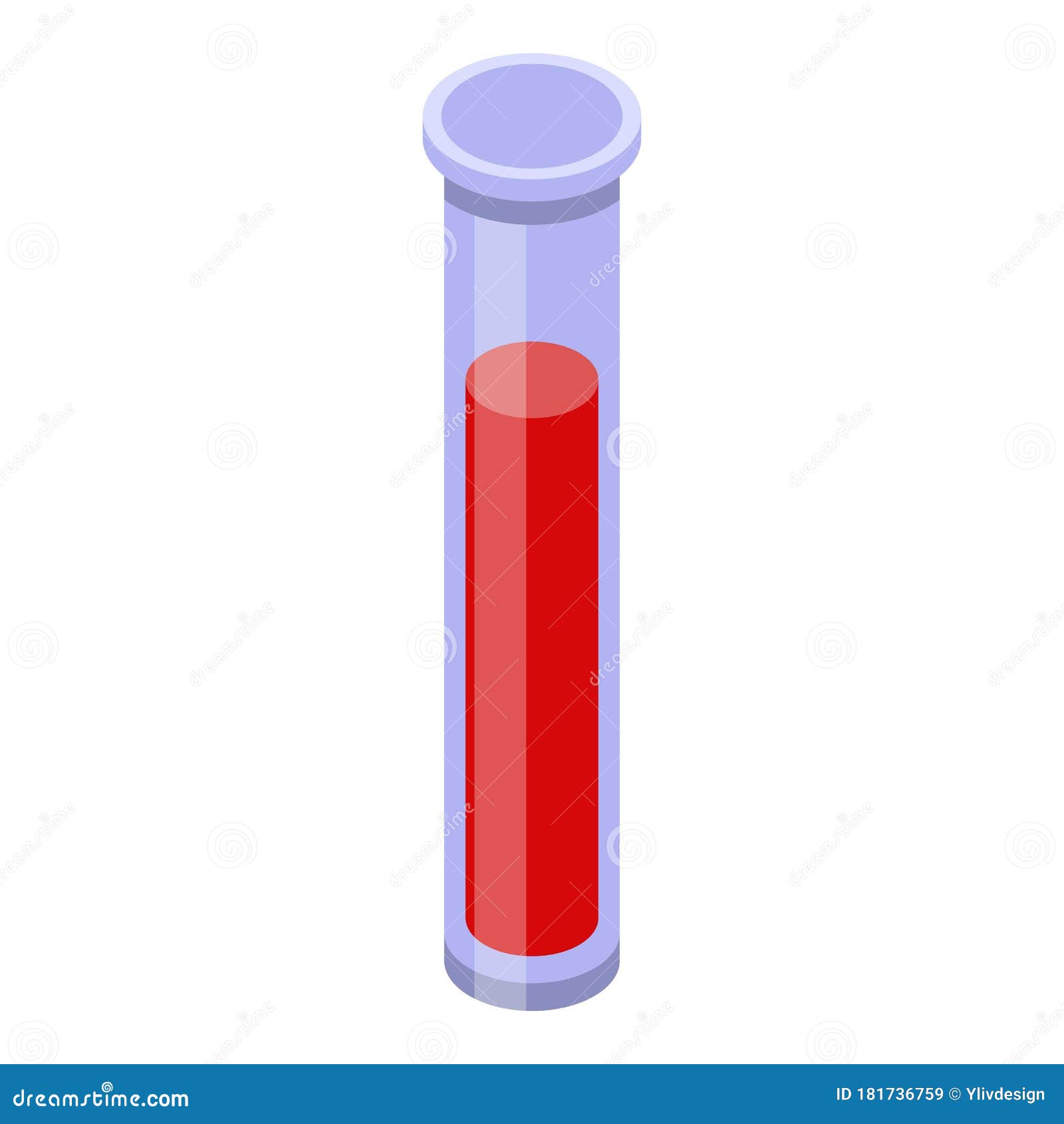 Red Test Tube Icon, Isometric Style Stock Vector - Illustration of ...