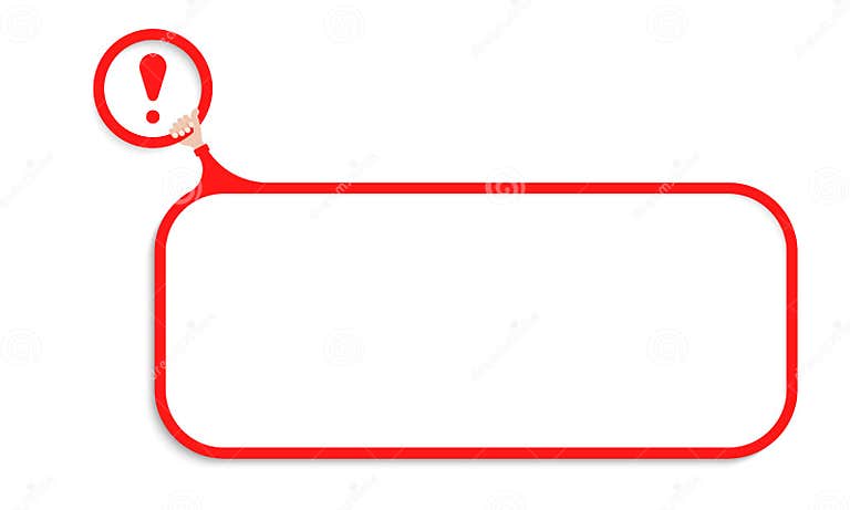 A Red Text Frame for Your Text and Exclamation Mark. Stock Vector ...
