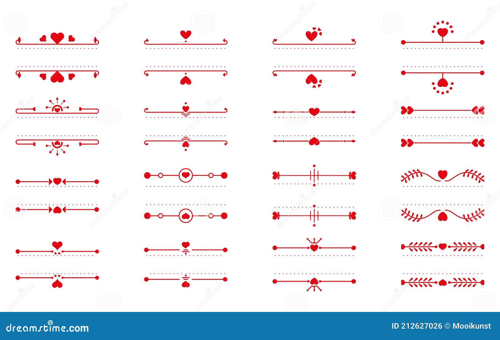 Red Text Frames Thin Line Decor Card Set Vector Stock Vector ...