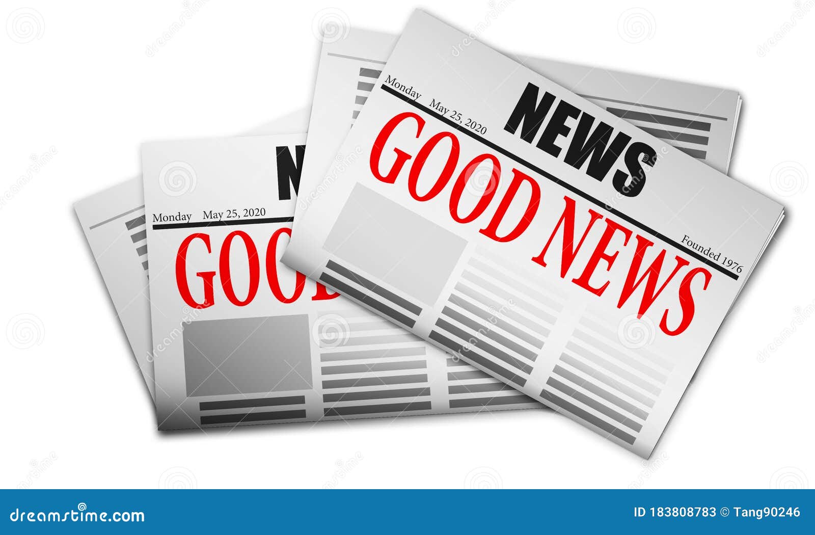 Red Text Good News on Newspaper Stock Illustration - Illustration of ...