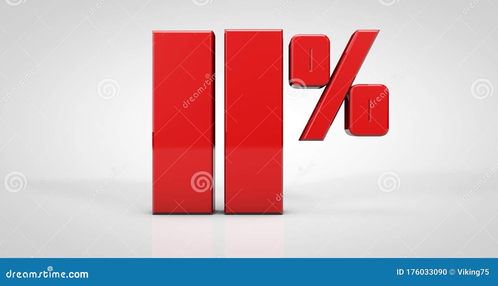 11 Red Text Isolated on White Background, 3d Render Stock Illustration ...