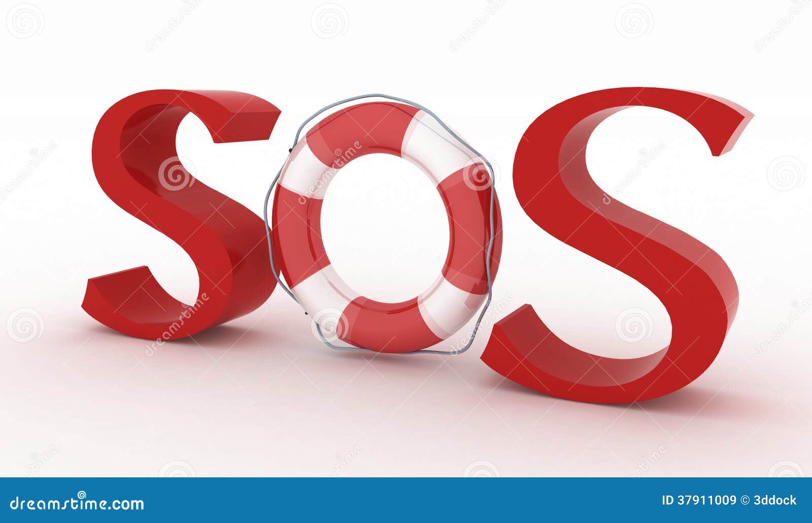 Red Text SOS With Lifebelt Stock Image | CartoonDealer.com #37910851