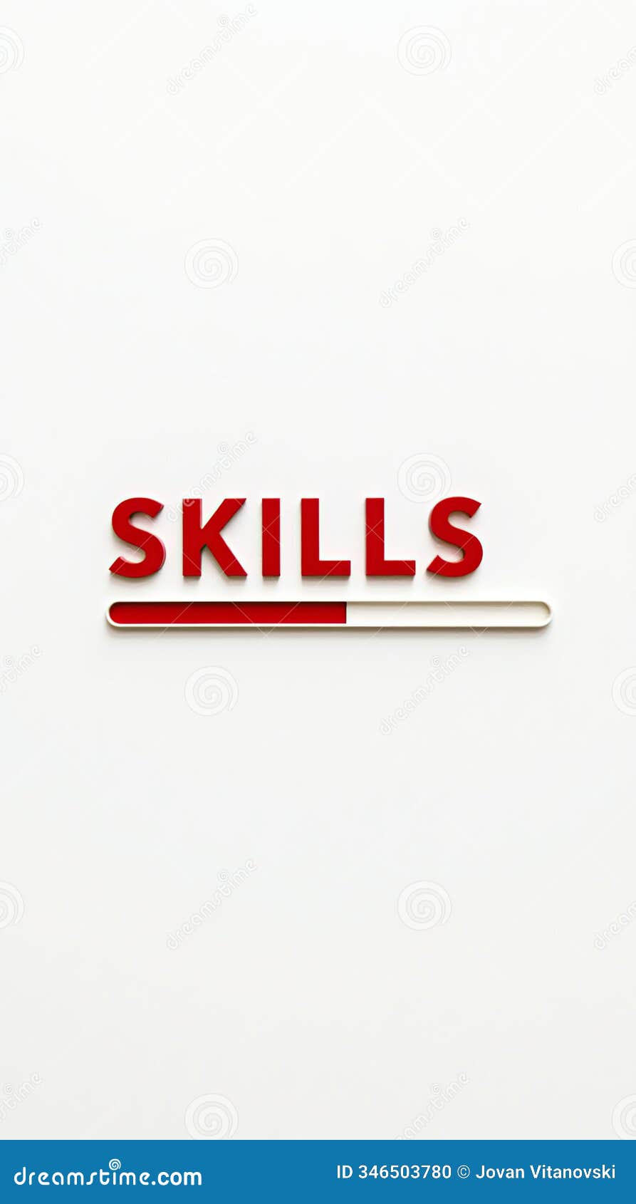 Skills Loading Progress Bar Concept on White Background Stock ...