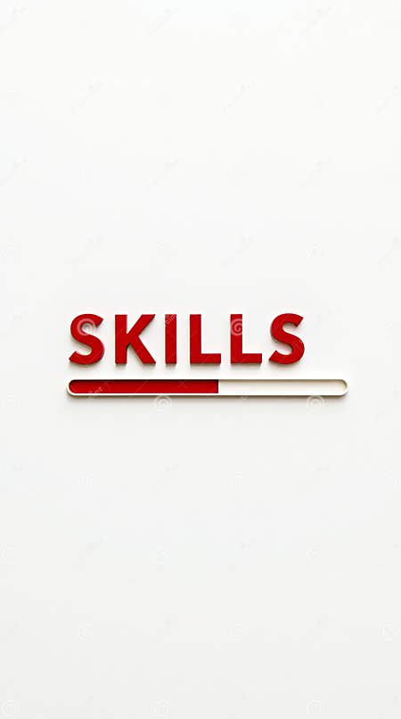 Skills Loading Progress Bar Concept on White Background Stock ...