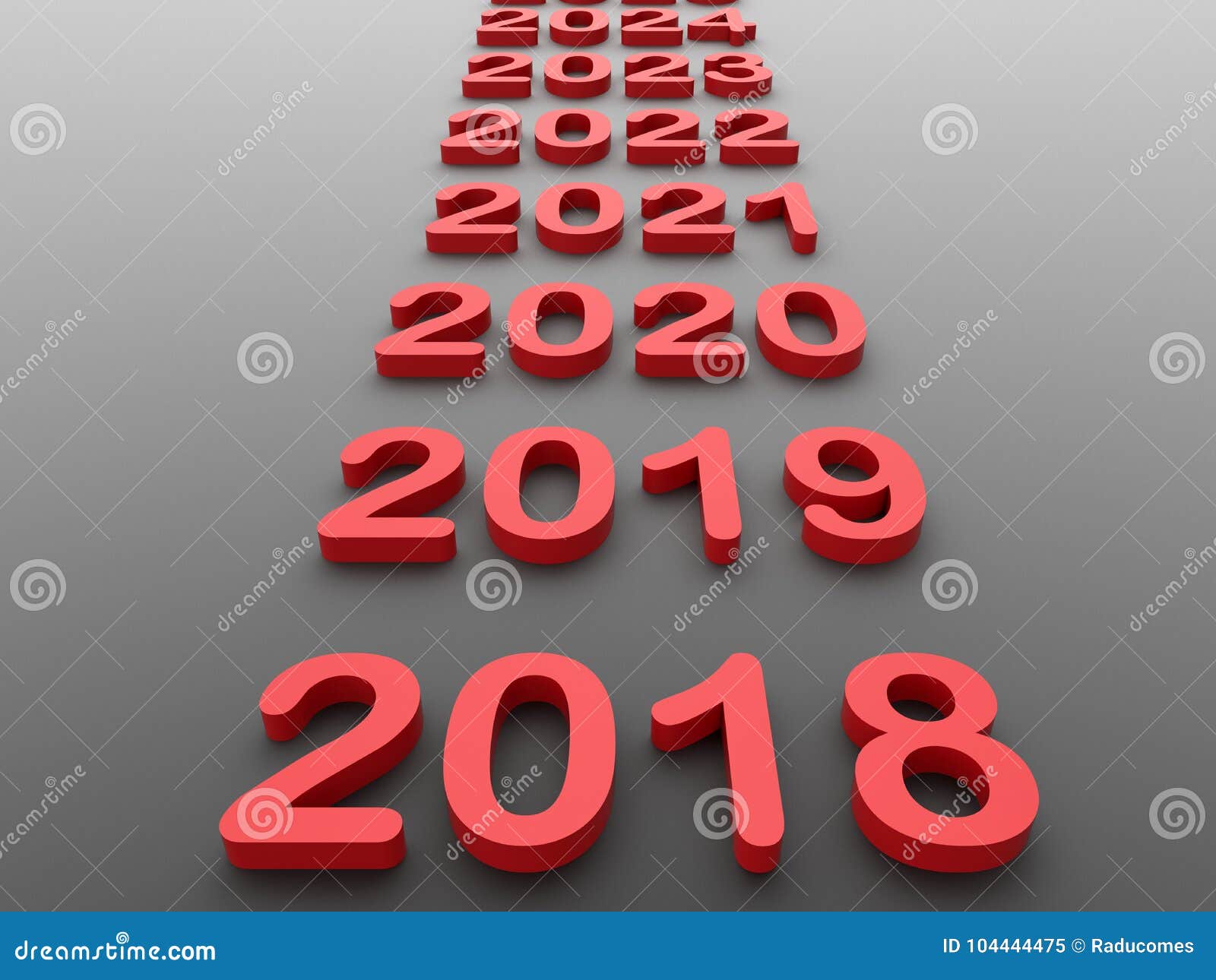 Red Text Years in the Time Line Stock Illustration - Illustration of ...