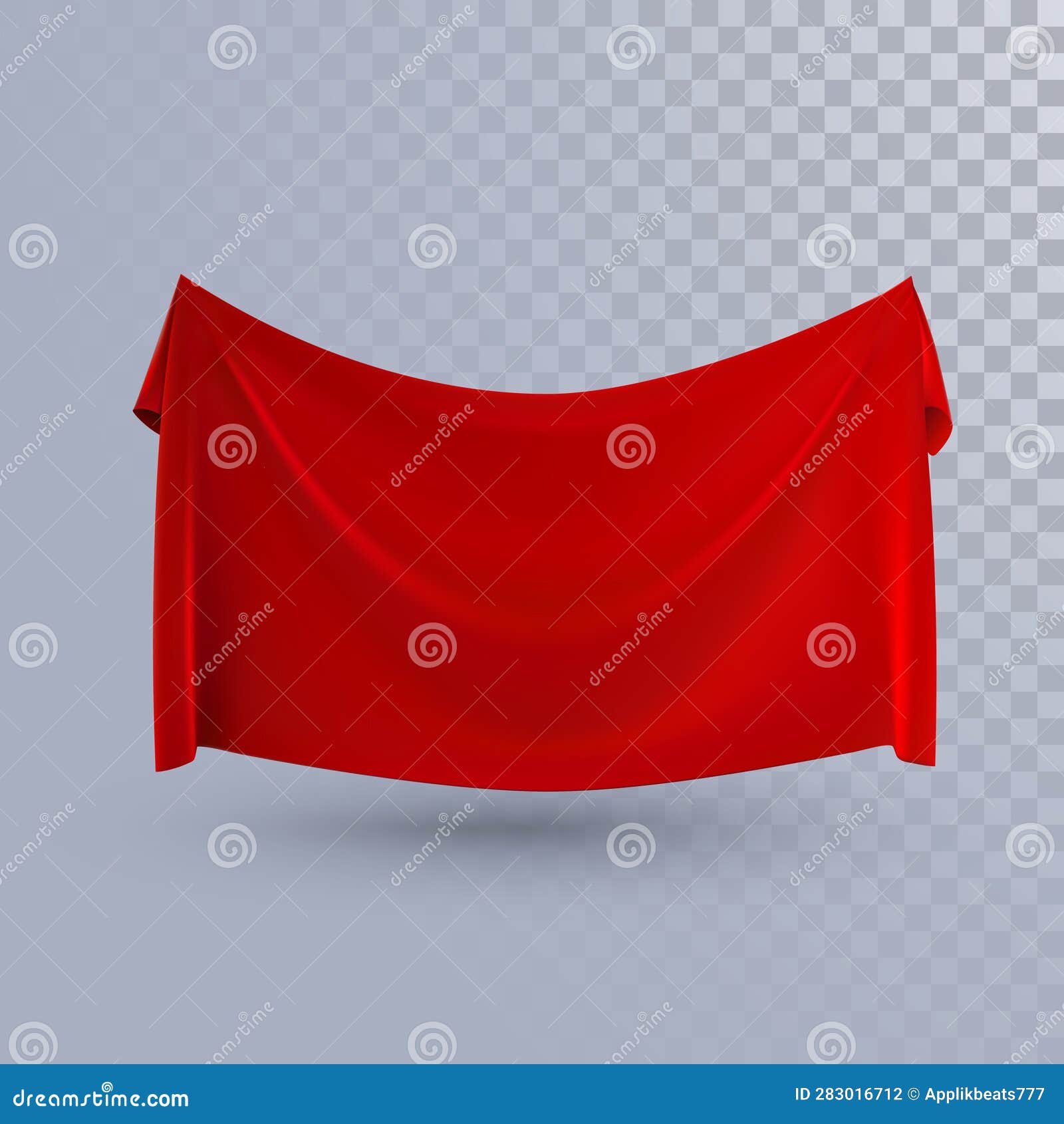 Red Textile Banner Isolated on Transparent Background Stock Vector ...