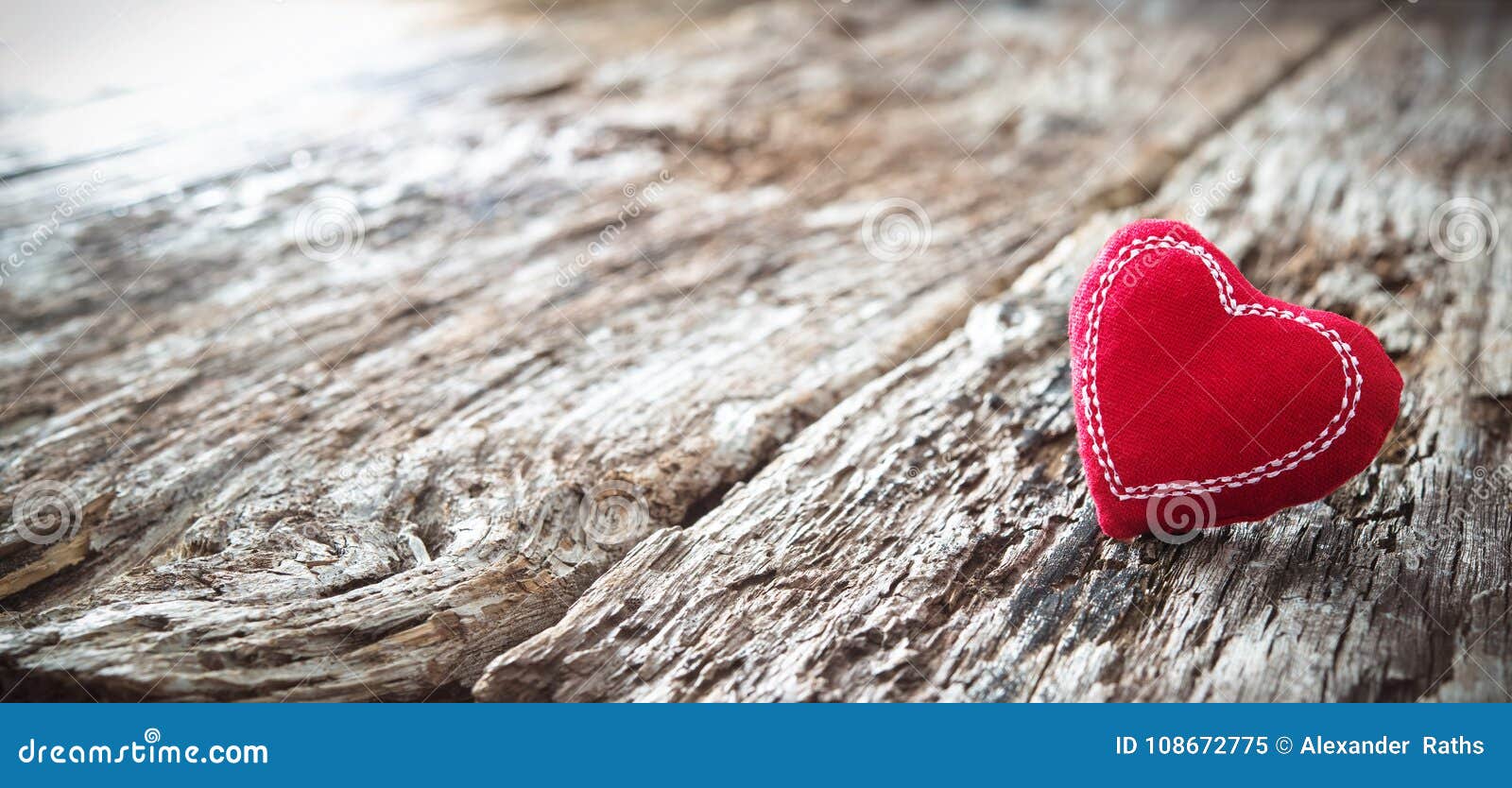 Red Heart on a Rustic Wooden Background Stock Image - Image of gift ...