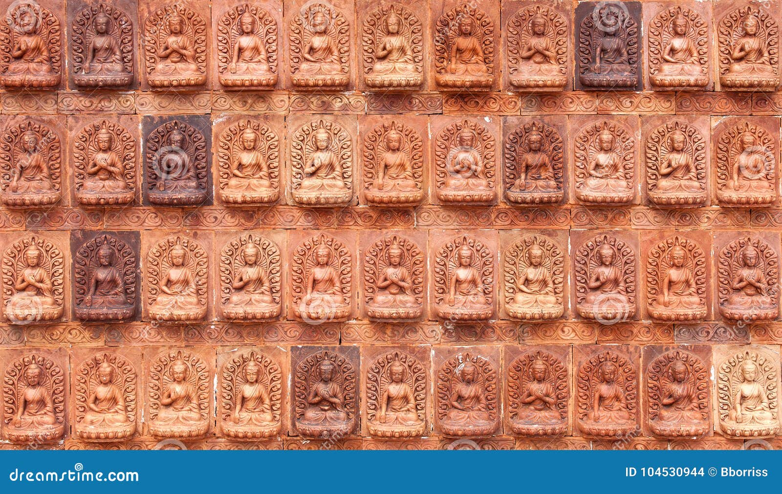 The Red Texture of the Buddha. Stock Photo - Image of architecture ...