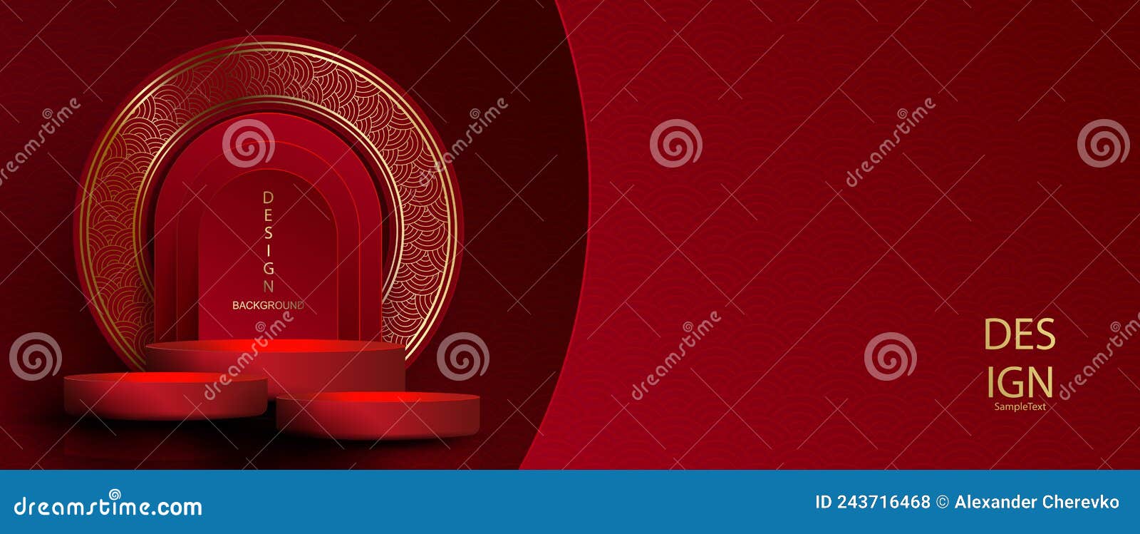 Red Texture Illustration with a Stage and a Frame with a Gold Color ...