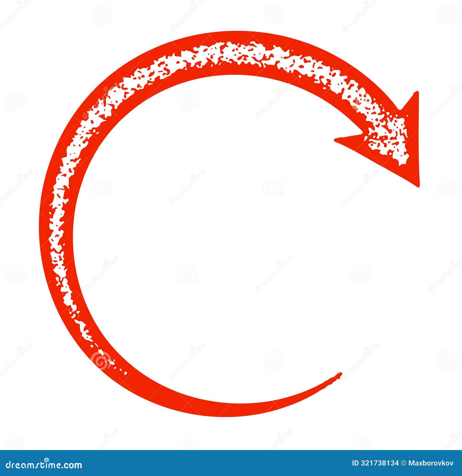 Red Textured Circular Arrow Illustration Stock Vector - Illustration of ...