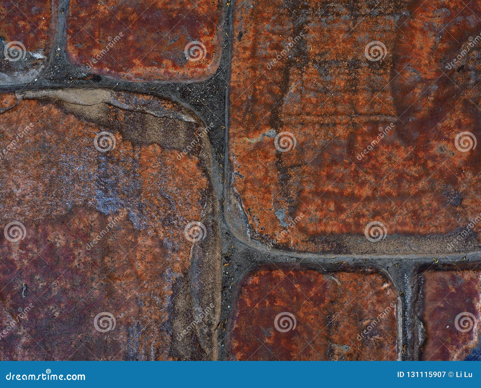 Red textured pavement stock image. Image of paint, damaged - 131115907
