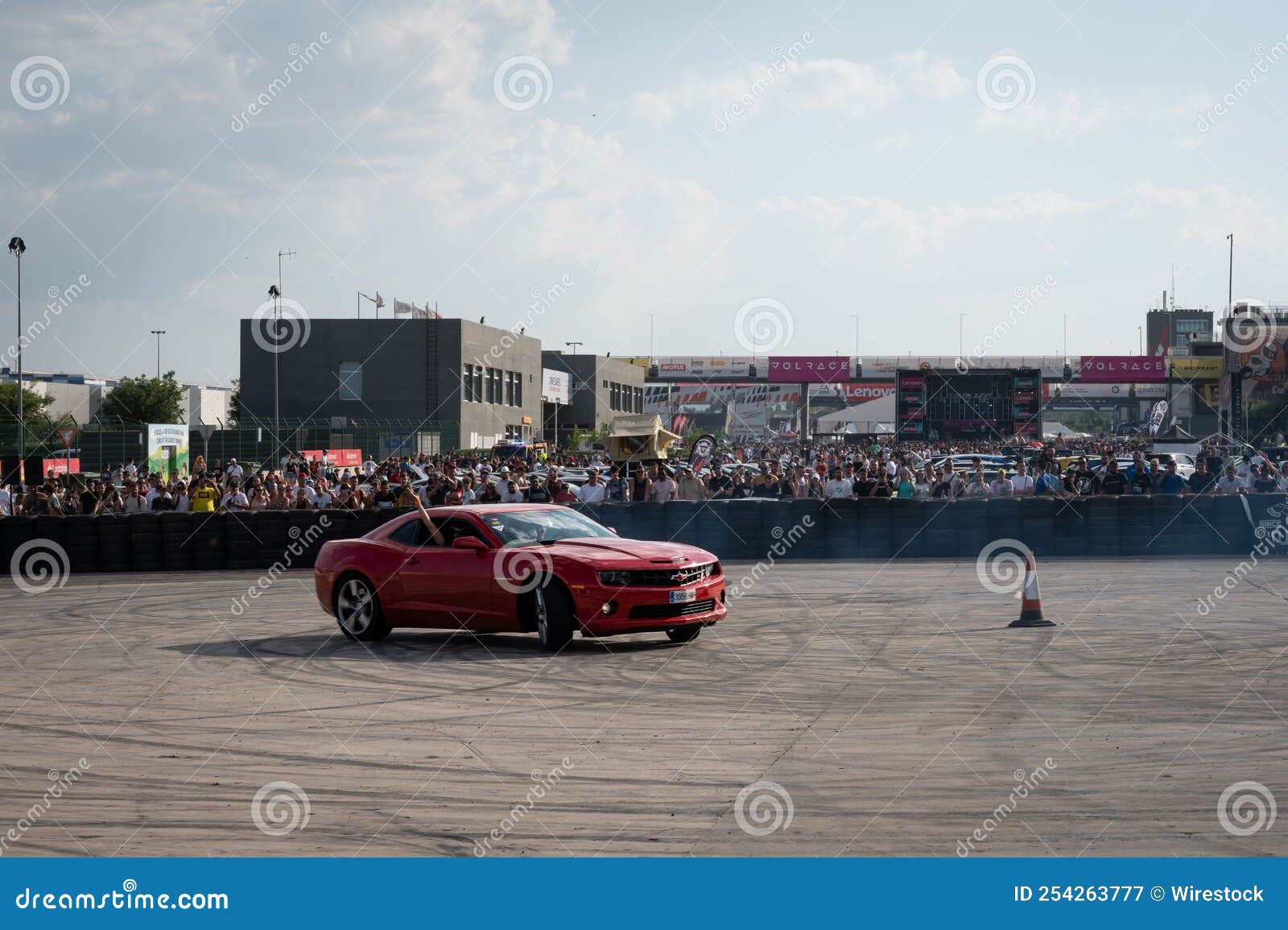 Red 5th Generation Chevrolet Camaro Doing a Drifting Display Editorial ...