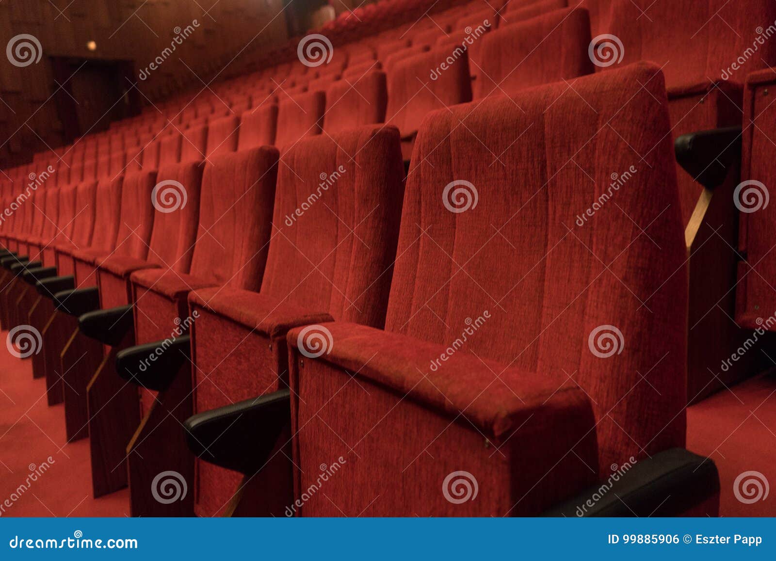 Red theater chairs stock photo. Image of scene, inside - 99885906