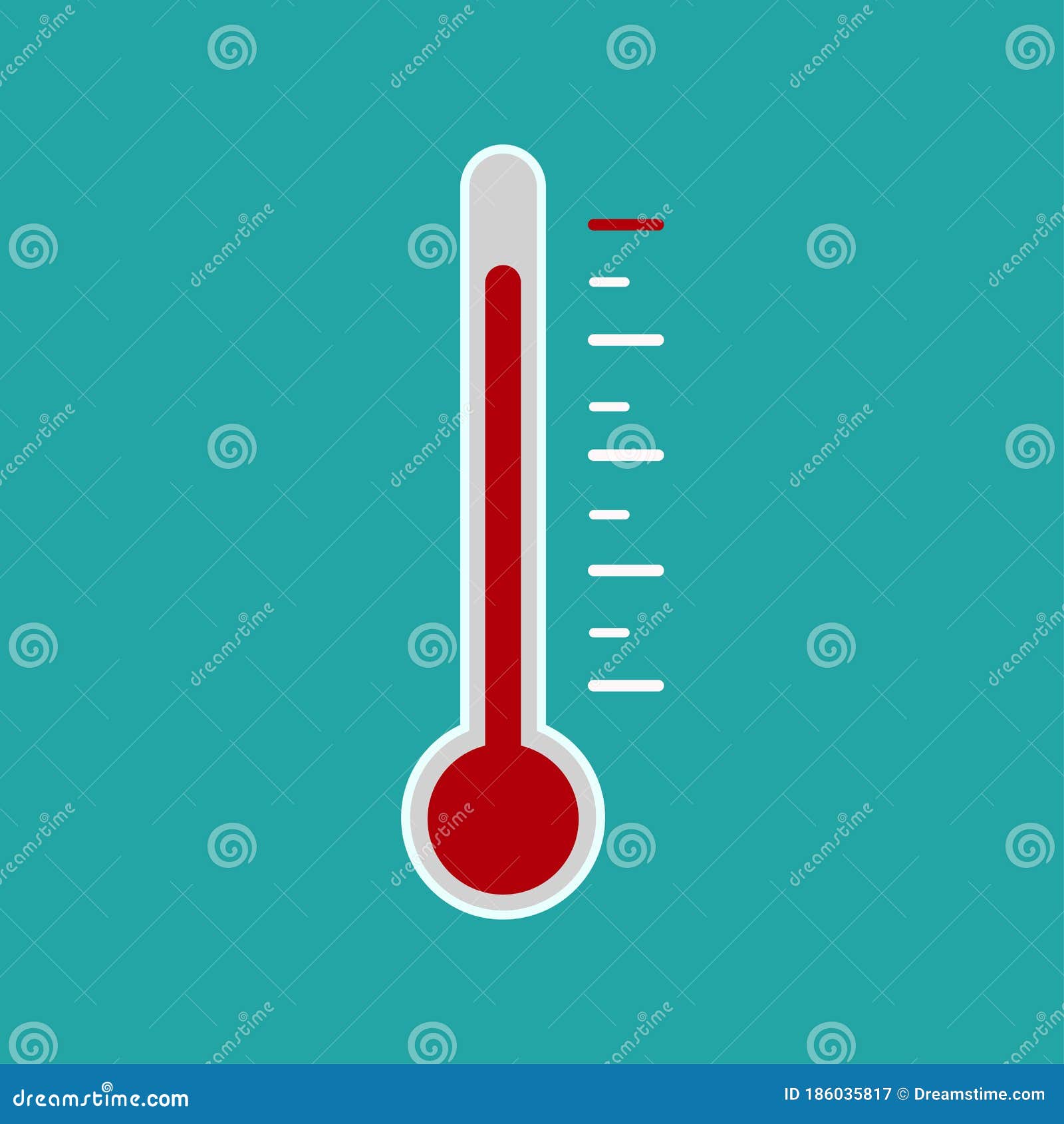 Red Thermometer Icon, Temperature Measurement, Vector, Illustration ...