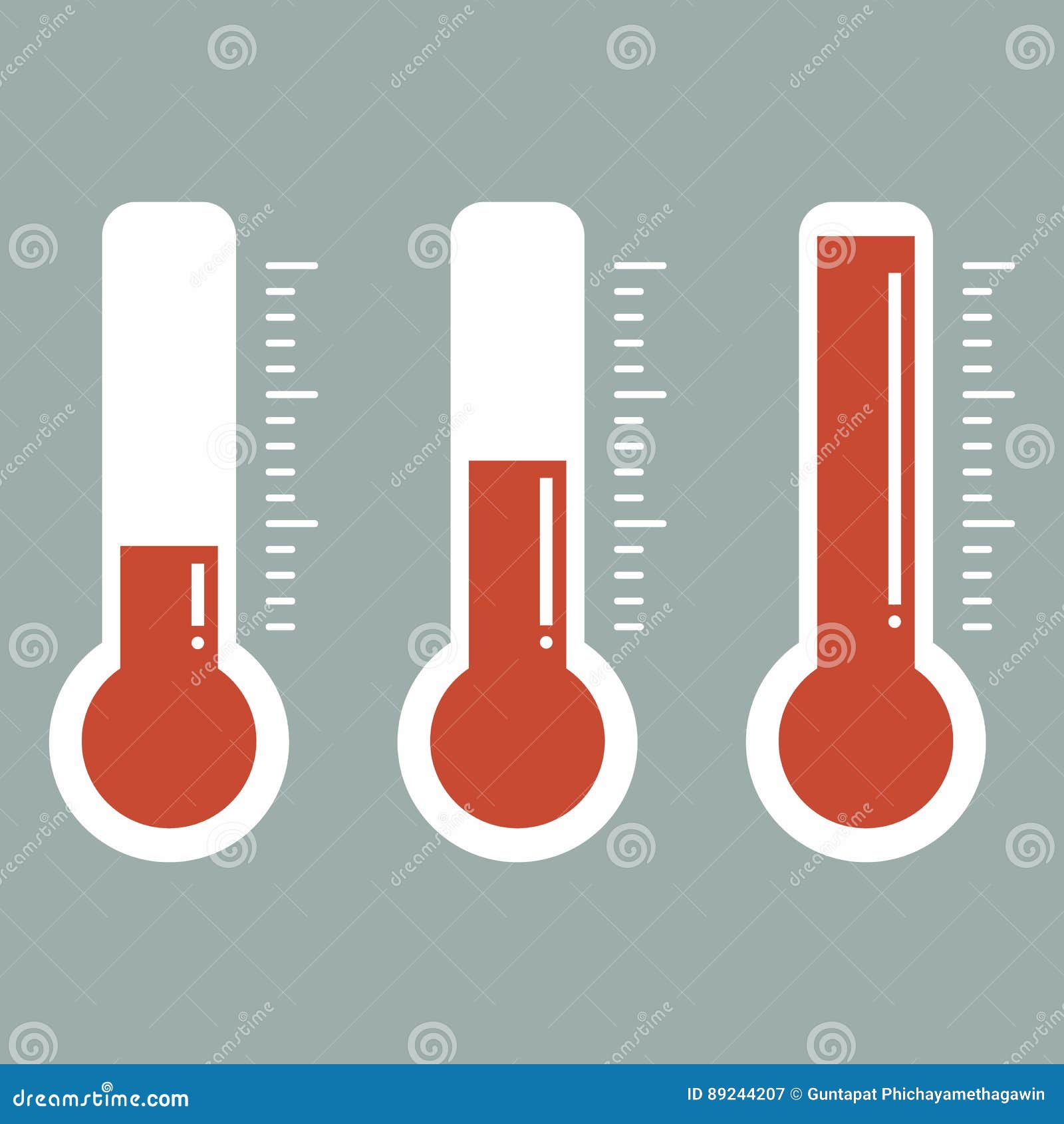 Red Thermometers with Different Levels Stock Vector - Illustration of ...