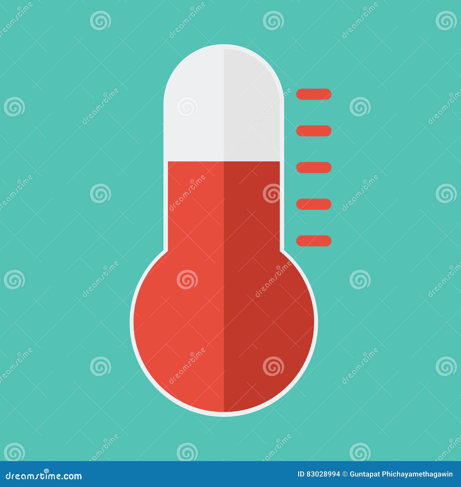 Red Thermometers with Different Levels on Flat Style. Stock Vector ...