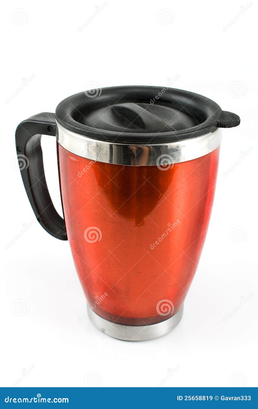 Red thermos for coffee stock image. Image of insulating - 25658819