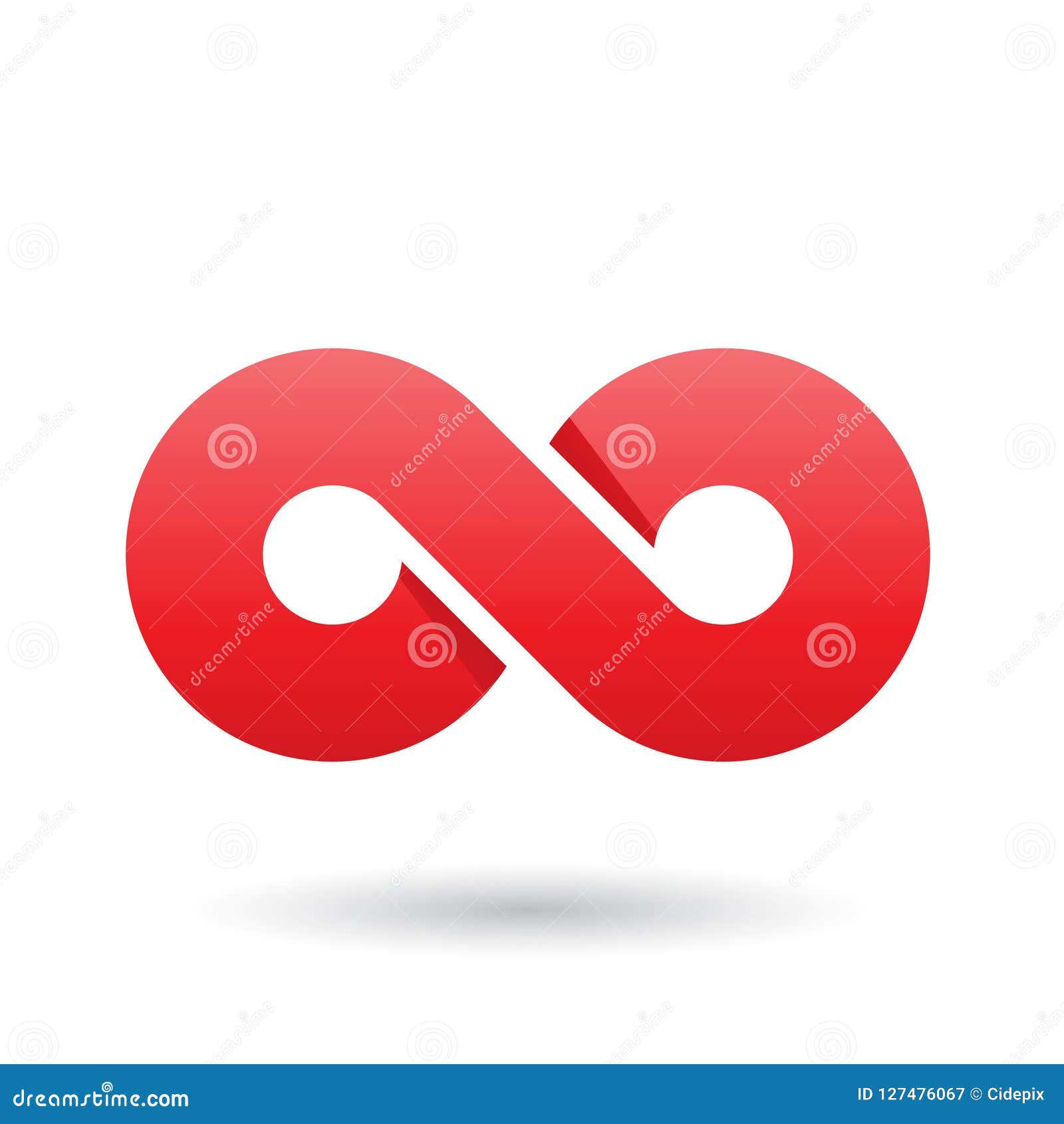 Red Thick Infinity Symbol Vector Illustration Stock Vector ...