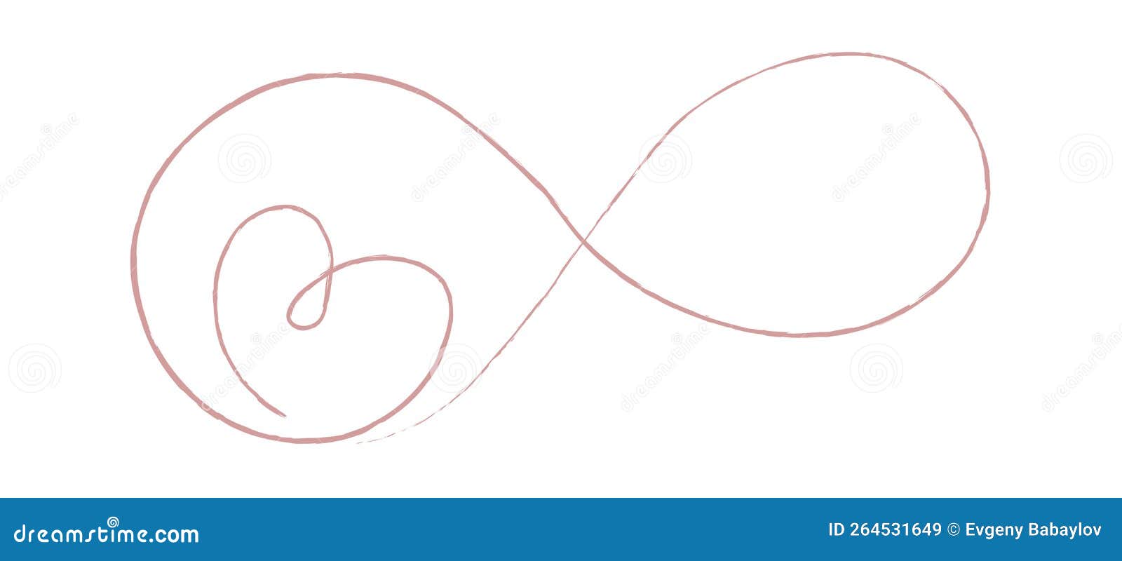 Red Thin Lines Two Hearts Love Infinity Symbol on White Background ...