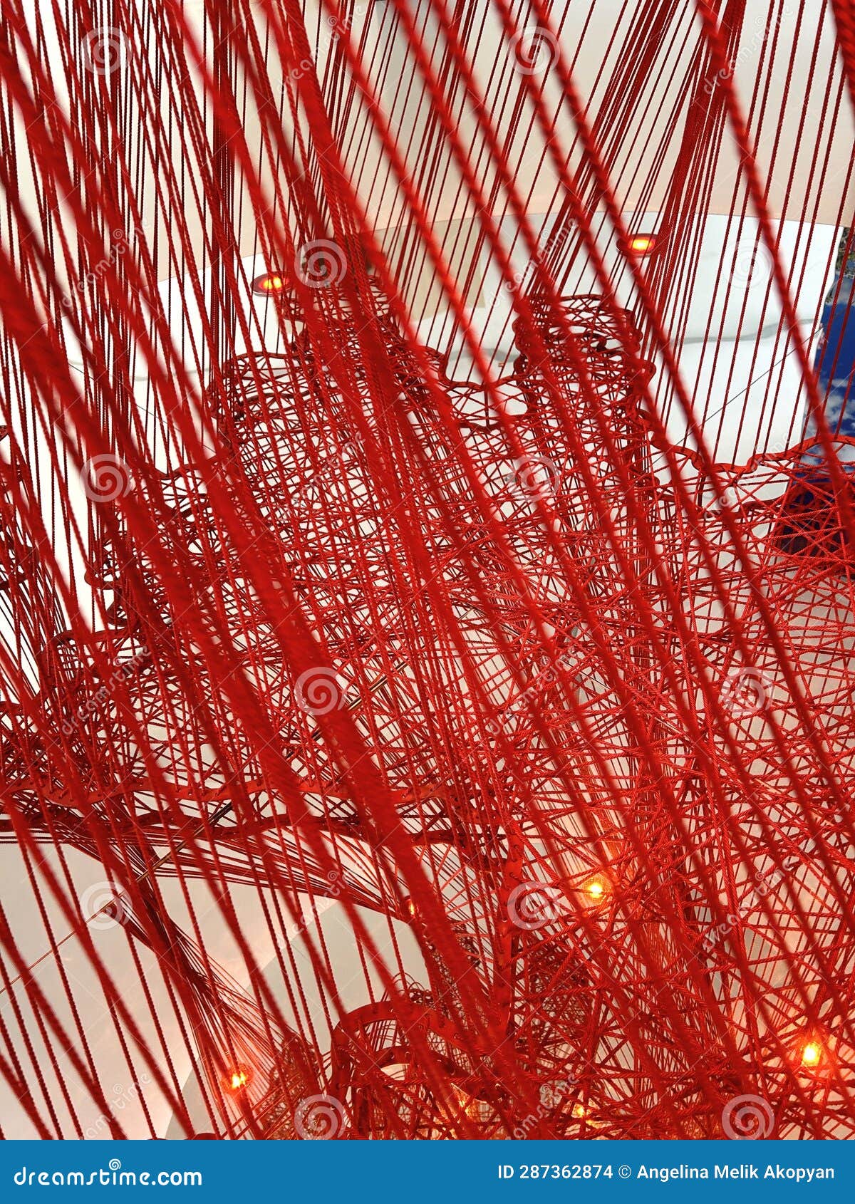 Red Thread Background. Red Thread Interweaving. Complex Interweaving of ...