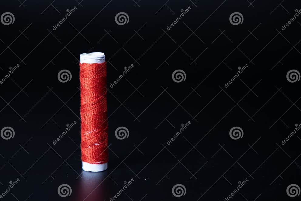 Red Thread on Black Background Stock Photo - Image of lilac, thread ...