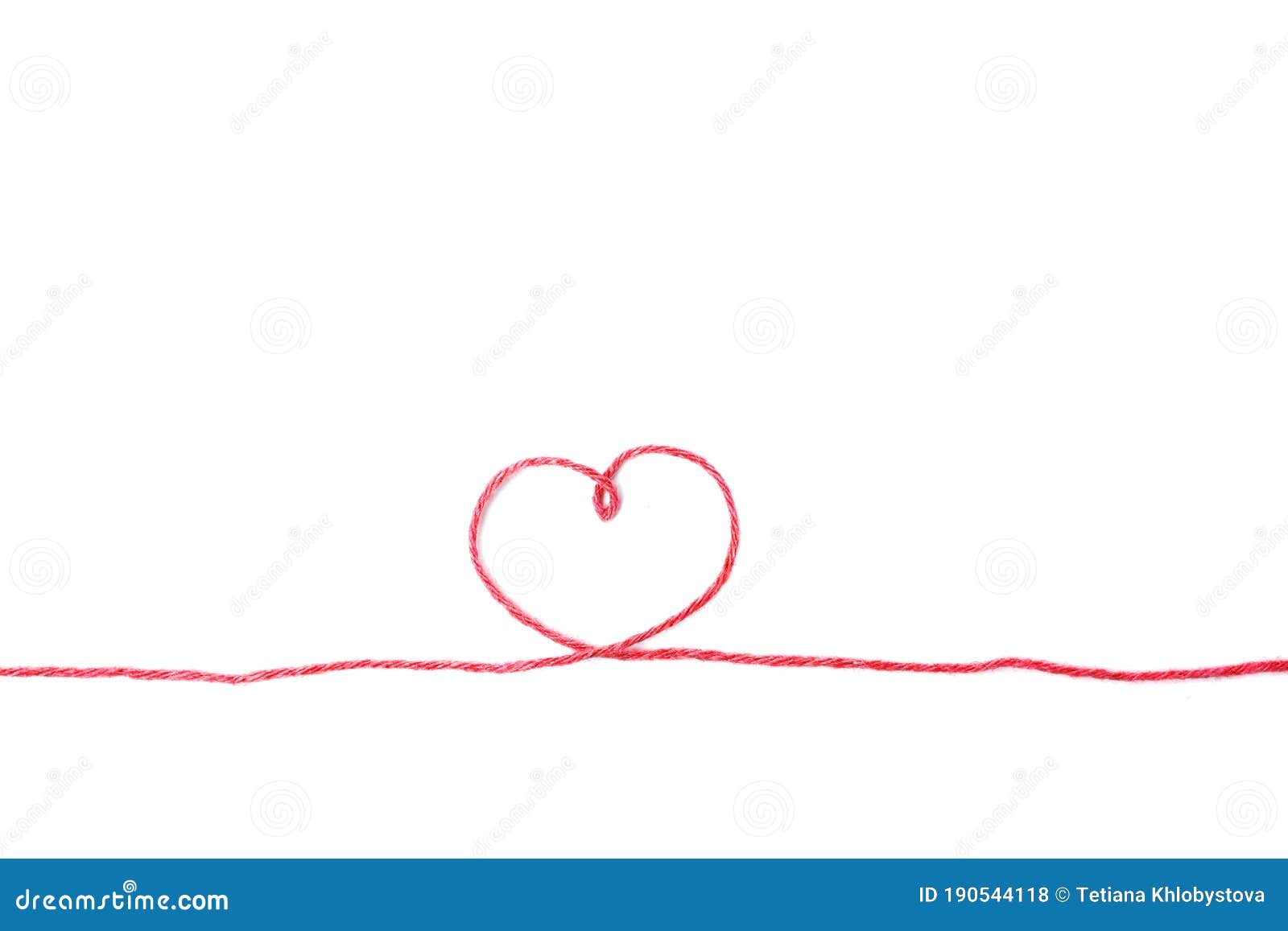 Red Thread and Heart Isolated on White Stock Photo - Image of crochet ...