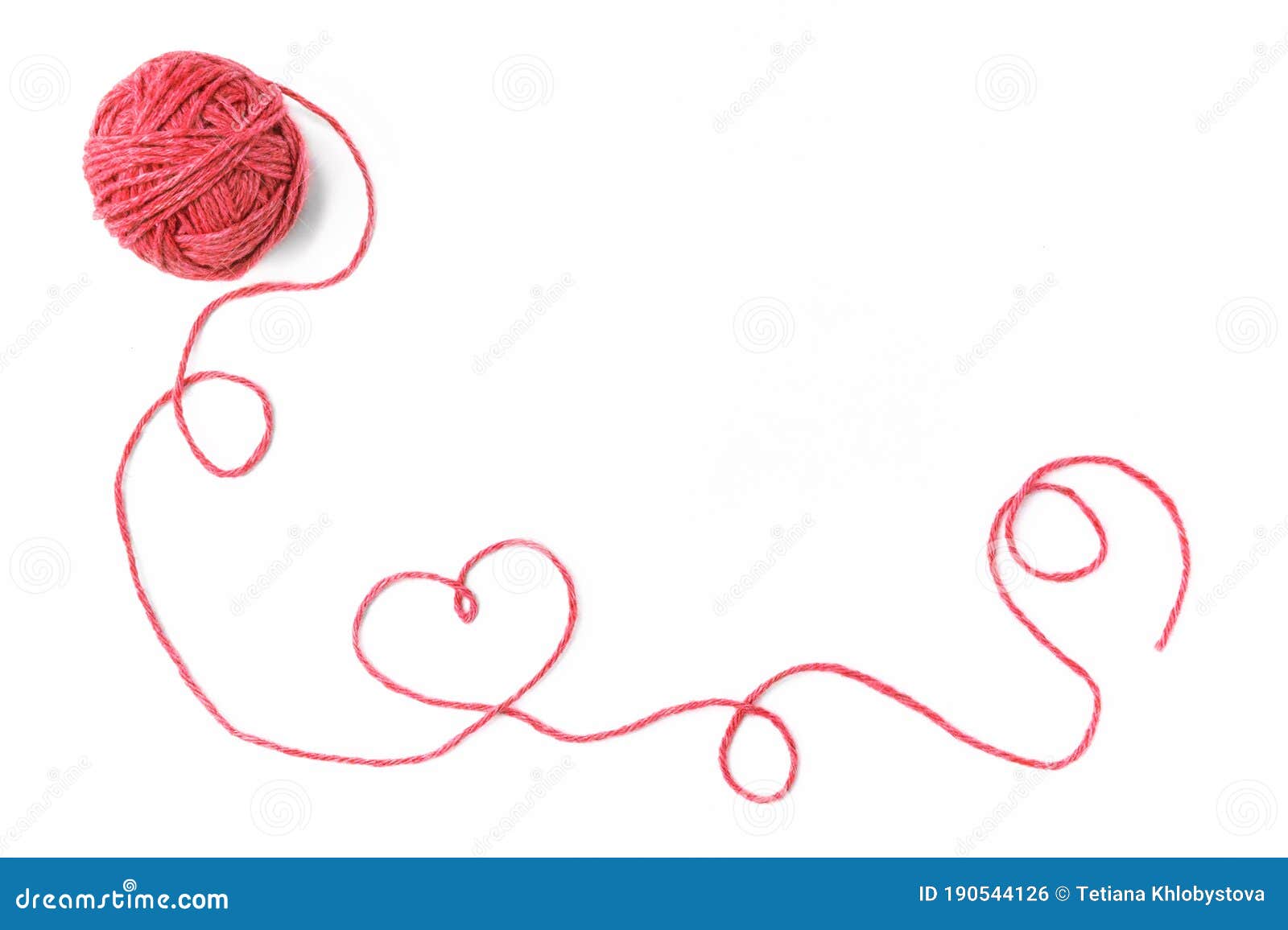 Red Thread, Heart and Tangle on White Stock Photo - Image of clothing ...
