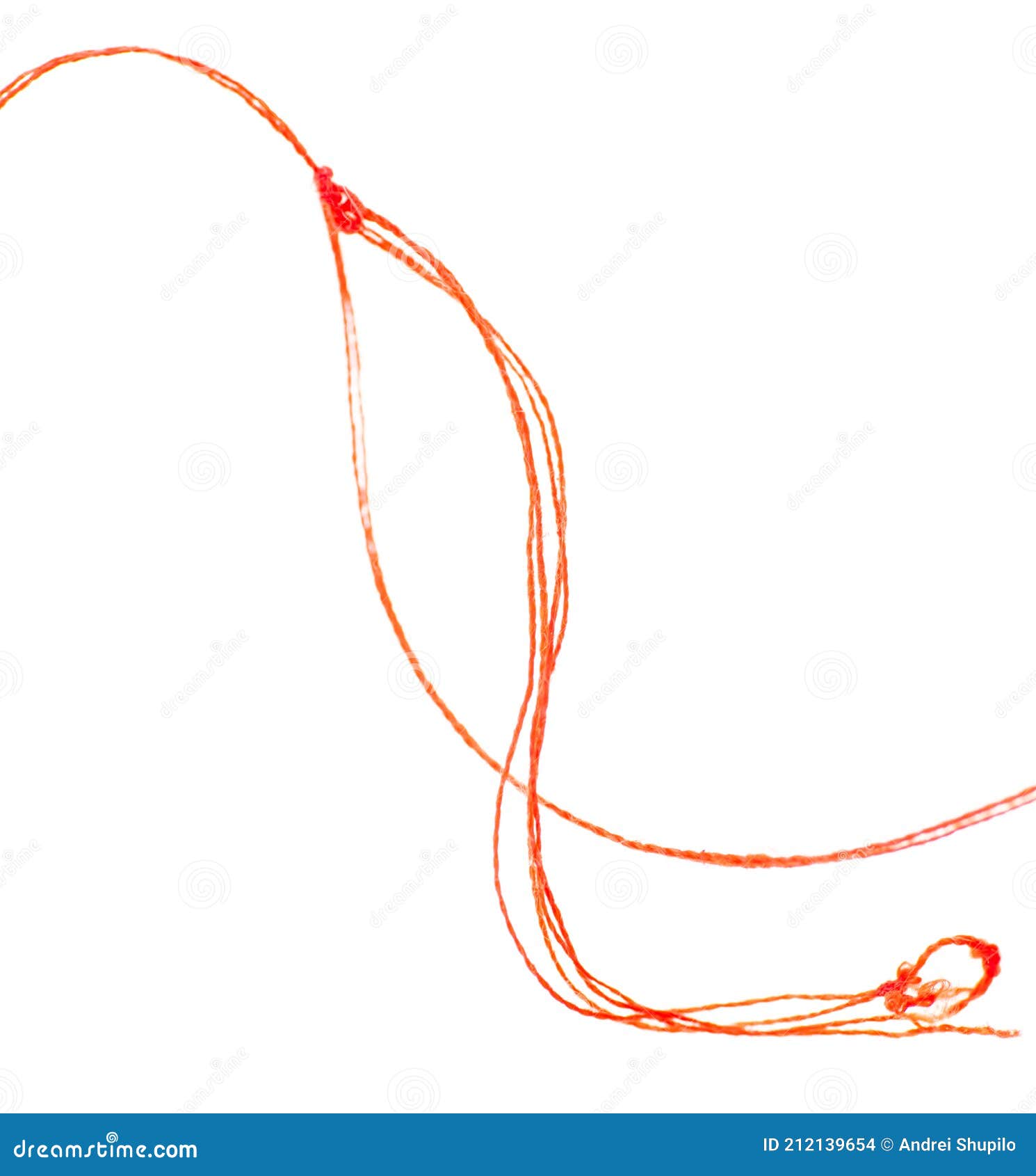 Red Thread Isolated on White Background Stock Photo - Image of material ...