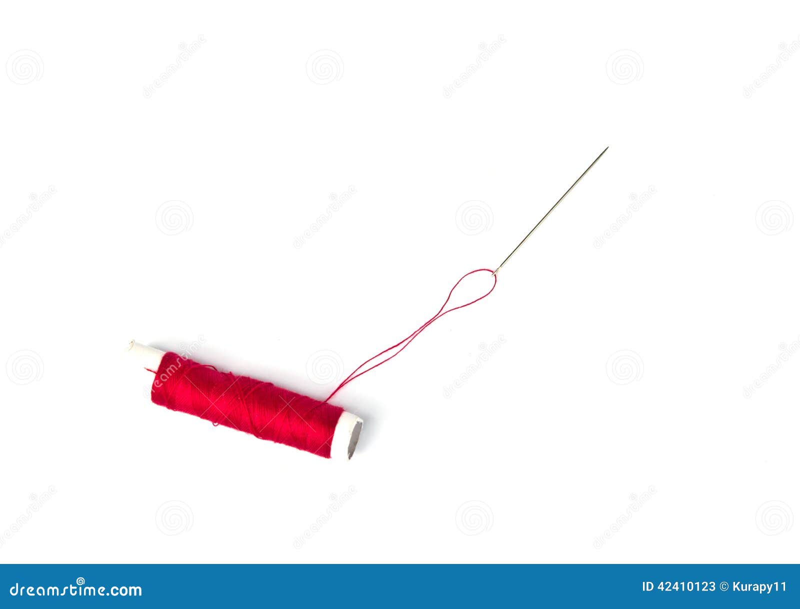 Red thread and needle stock image. Image of isolated - 42410123