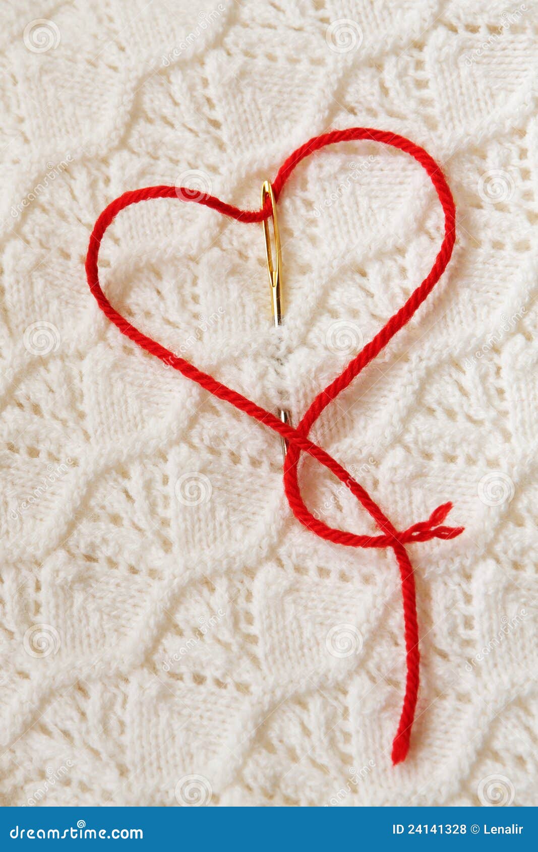 Red Thread in the Shape of a Heart Stock Photo - Image of decoration ...
