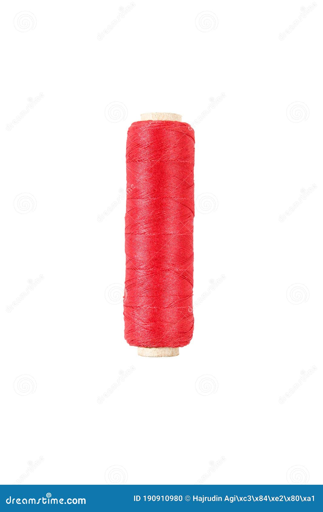 Red Thread Spool Isolated on White Background. Stock Photo - Image of ...