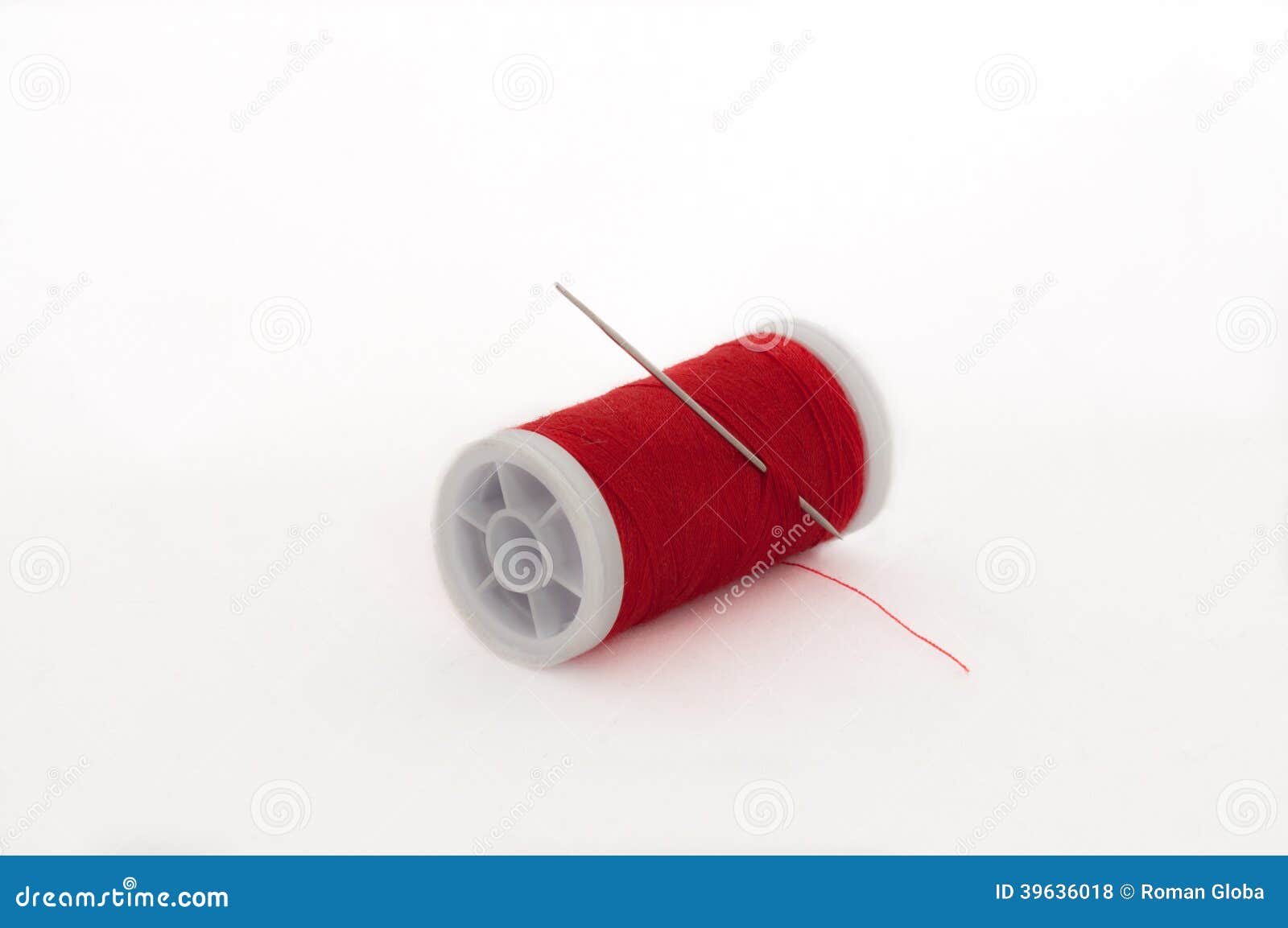Red Thread Spools on the White Background Stock Photo - Image of ...