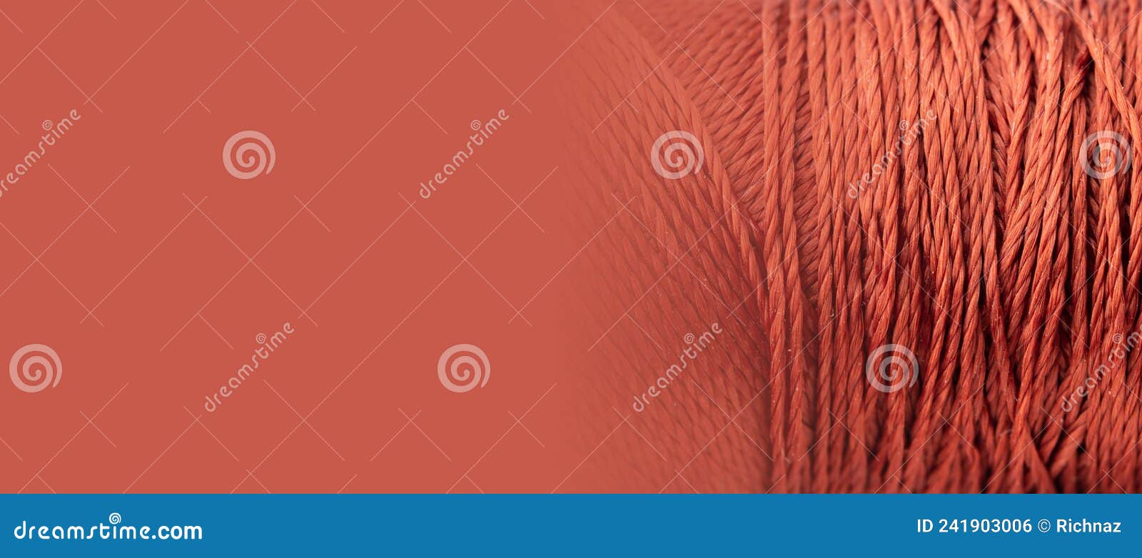 Red Thread, Texture, Macro, Close-up, Copy Space. a Bright Banner with ...