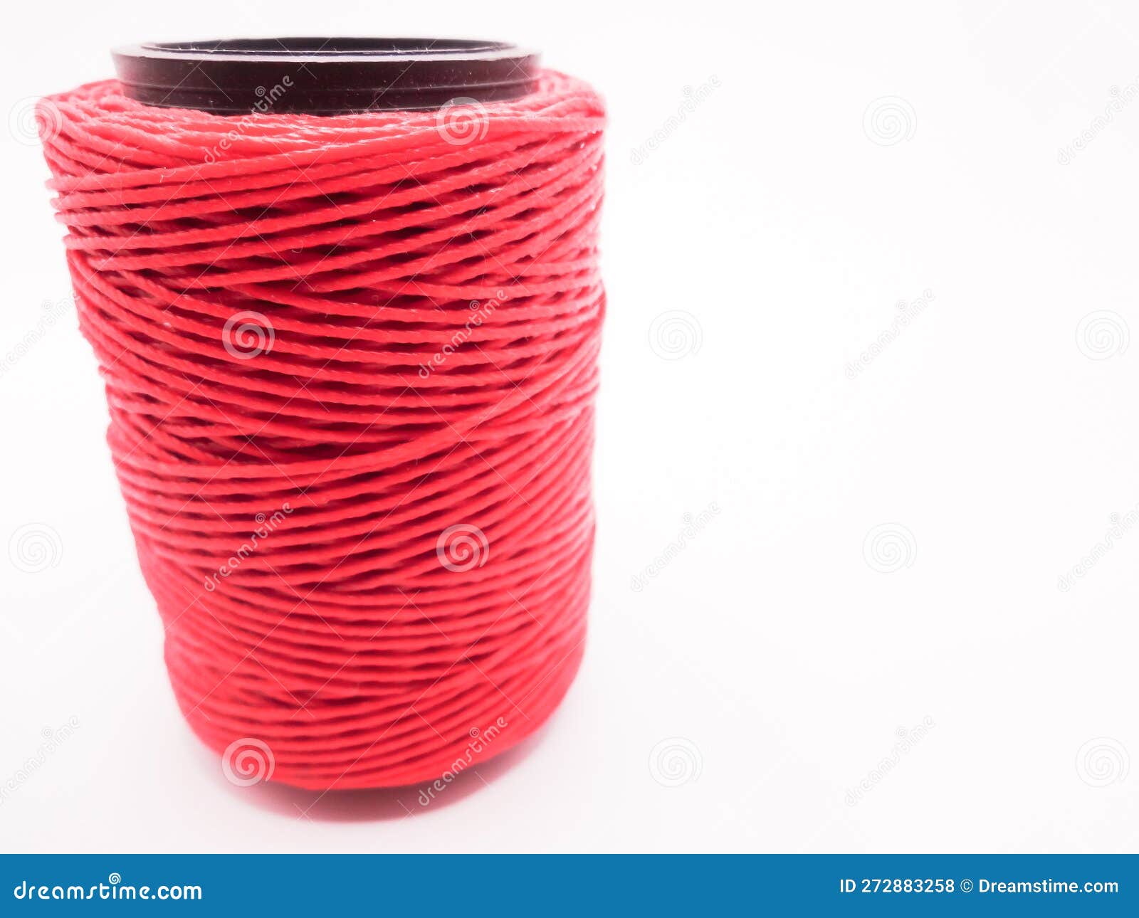 Red Thread on White Background. Roll Red Rope. Fashion Designer Tools ...