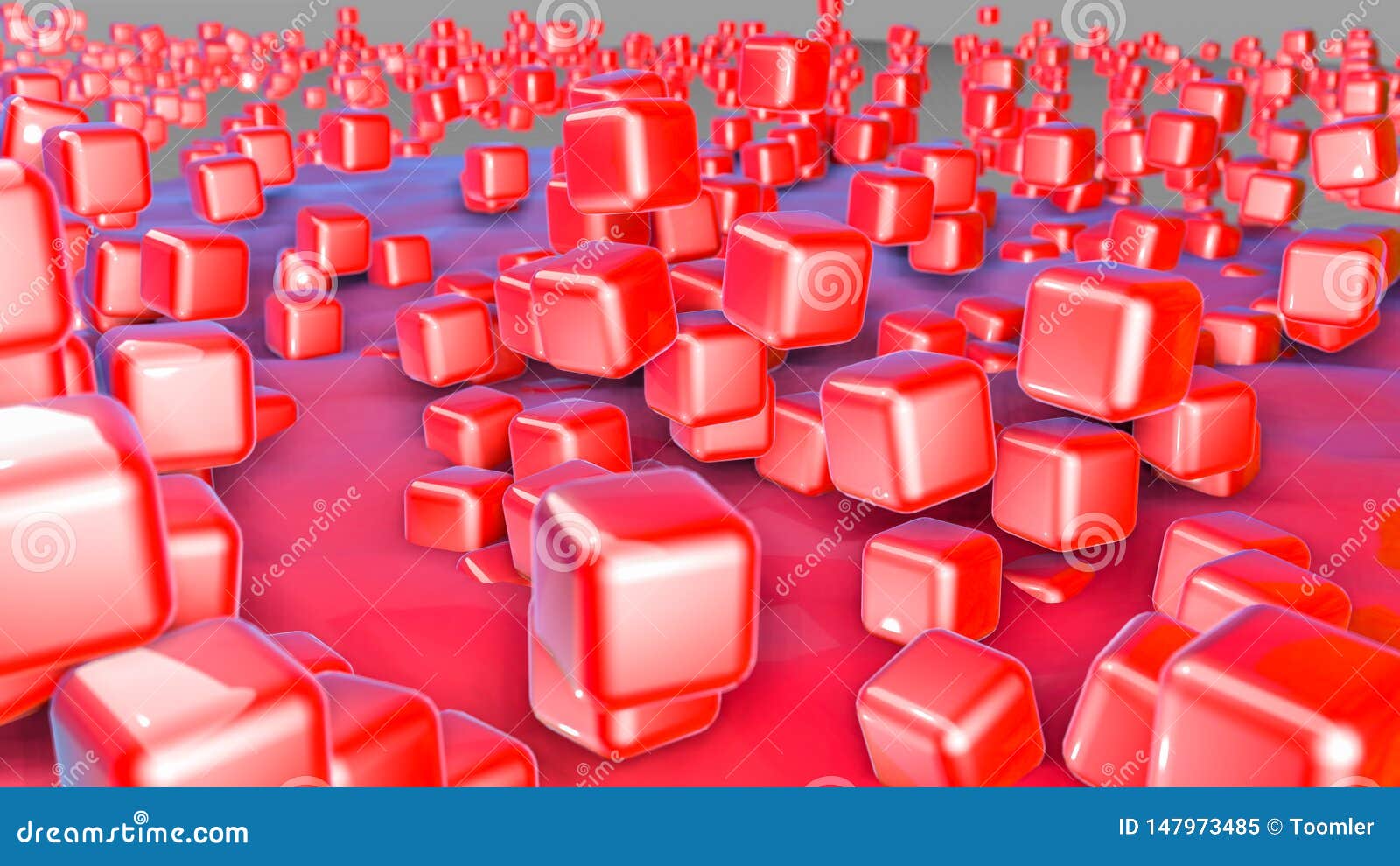 Red Three-dimensional Cubes. Background. 3D Rendering Stock ...