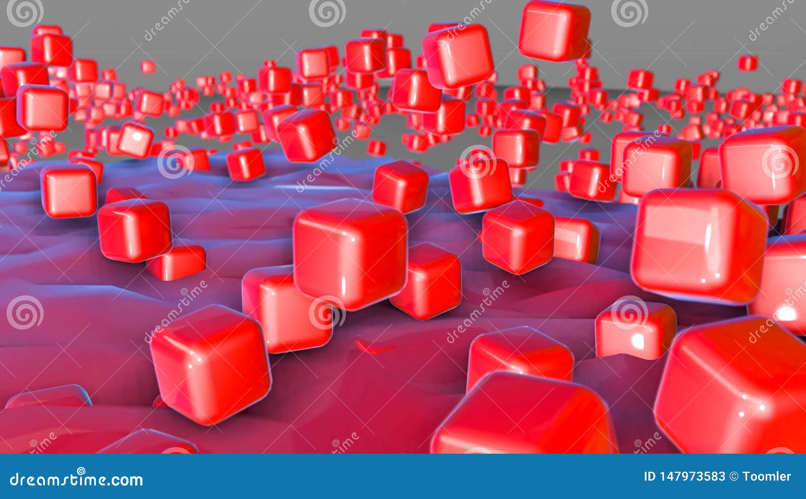 Red Three-dimensional Cubes. Background. 3D Rendering Stock ...