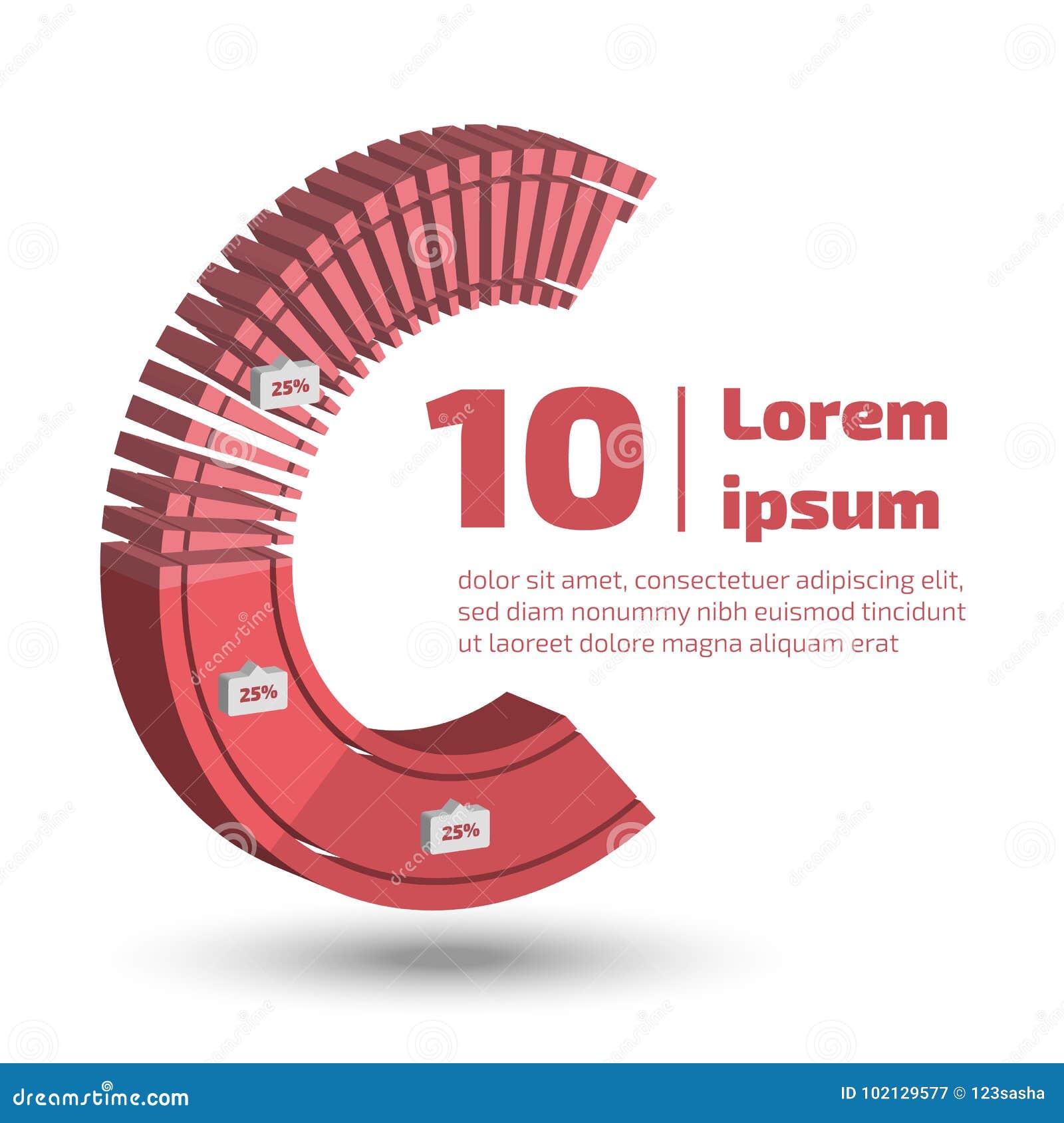 Three Dimensional Infographics Elements in Vector Stock Vector ...