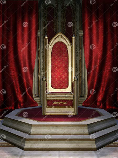 Red throne room stock illustration. Illustration of room - 23620514