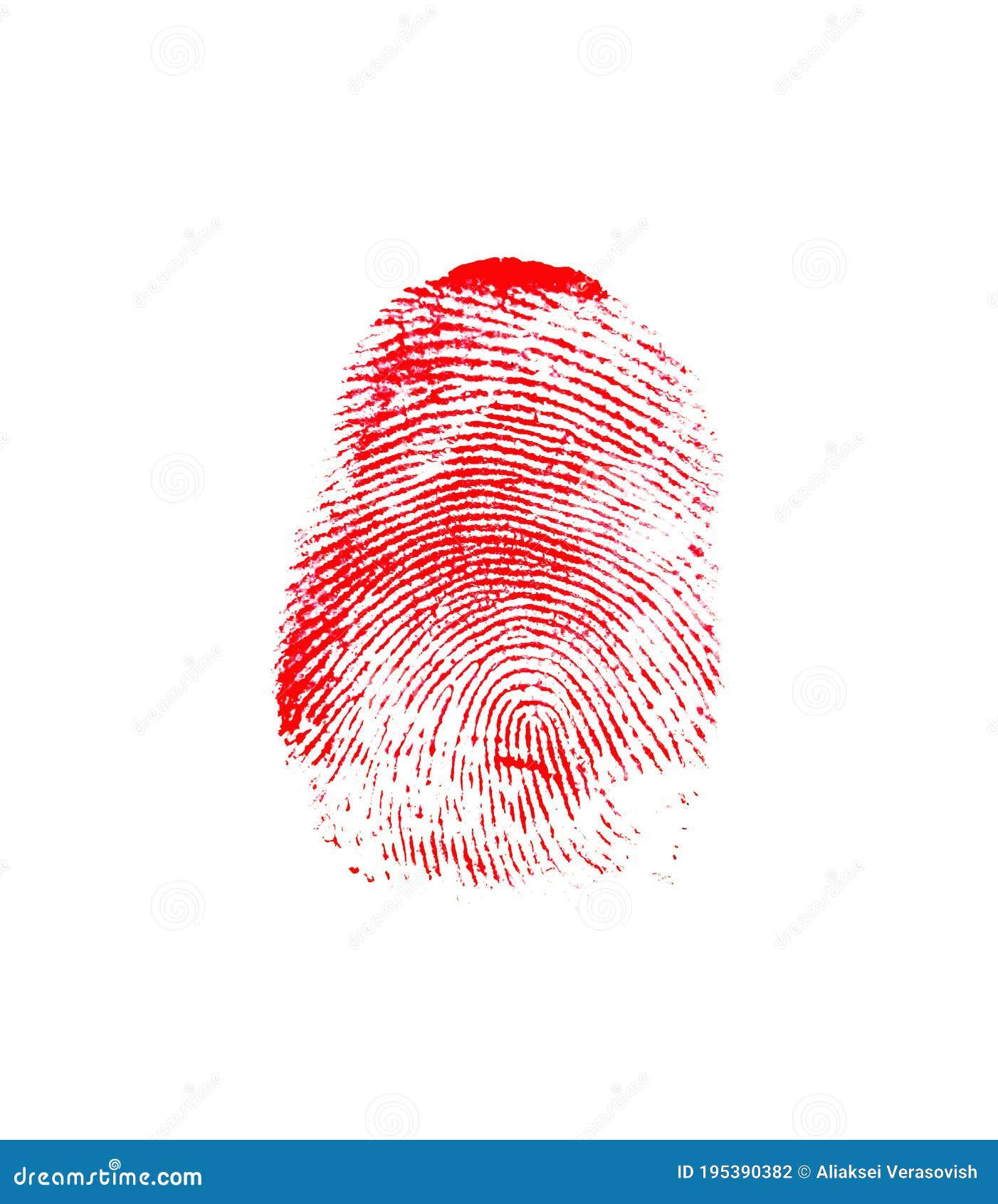 Red thumb fingerprint stock photo. Image of criminal - 195390382