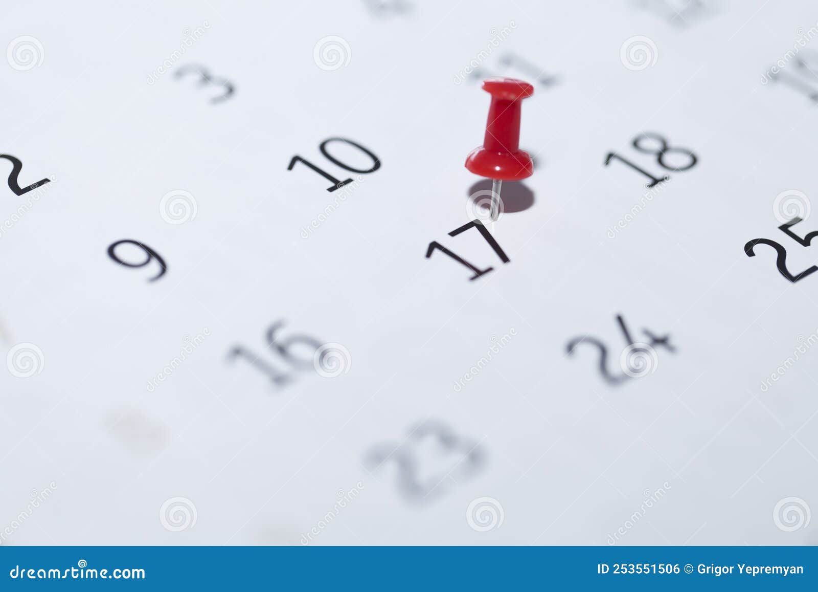 Red Thumb Tack on Calendar Page Stock Photo - Image of concepts, white ...