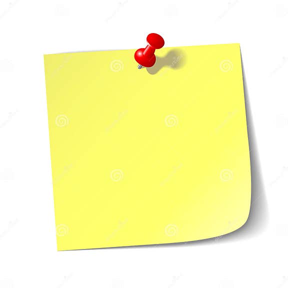 Red Thumbtack with Paper Sheet. Stock Vector - Illustration of vector ...