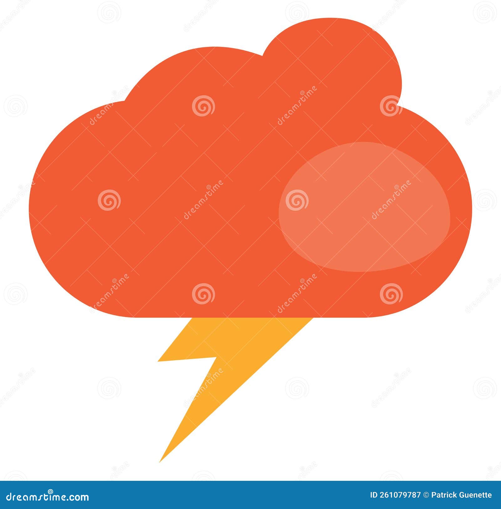 Red thunder cloud, icon stock vector. Illustration of thunderstorm ...