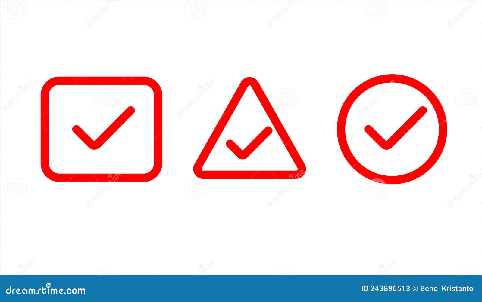 Red Tick Icon for Note or Business Stock Vector - Illustration of ...