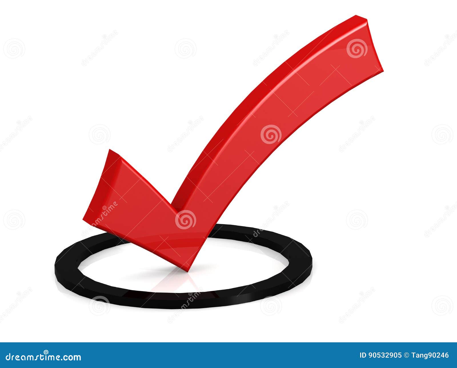 Red Tick in the Black Round Box Stock Illustration - Illustration of ...
