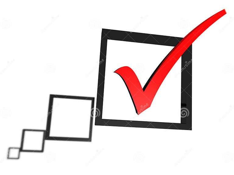 Red Tick in a Check Box List Stock Illustration - Illustration of ...