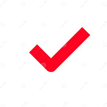 Red Tick Checkmark Vector Icon Stock Vector - Illustration of icon ...