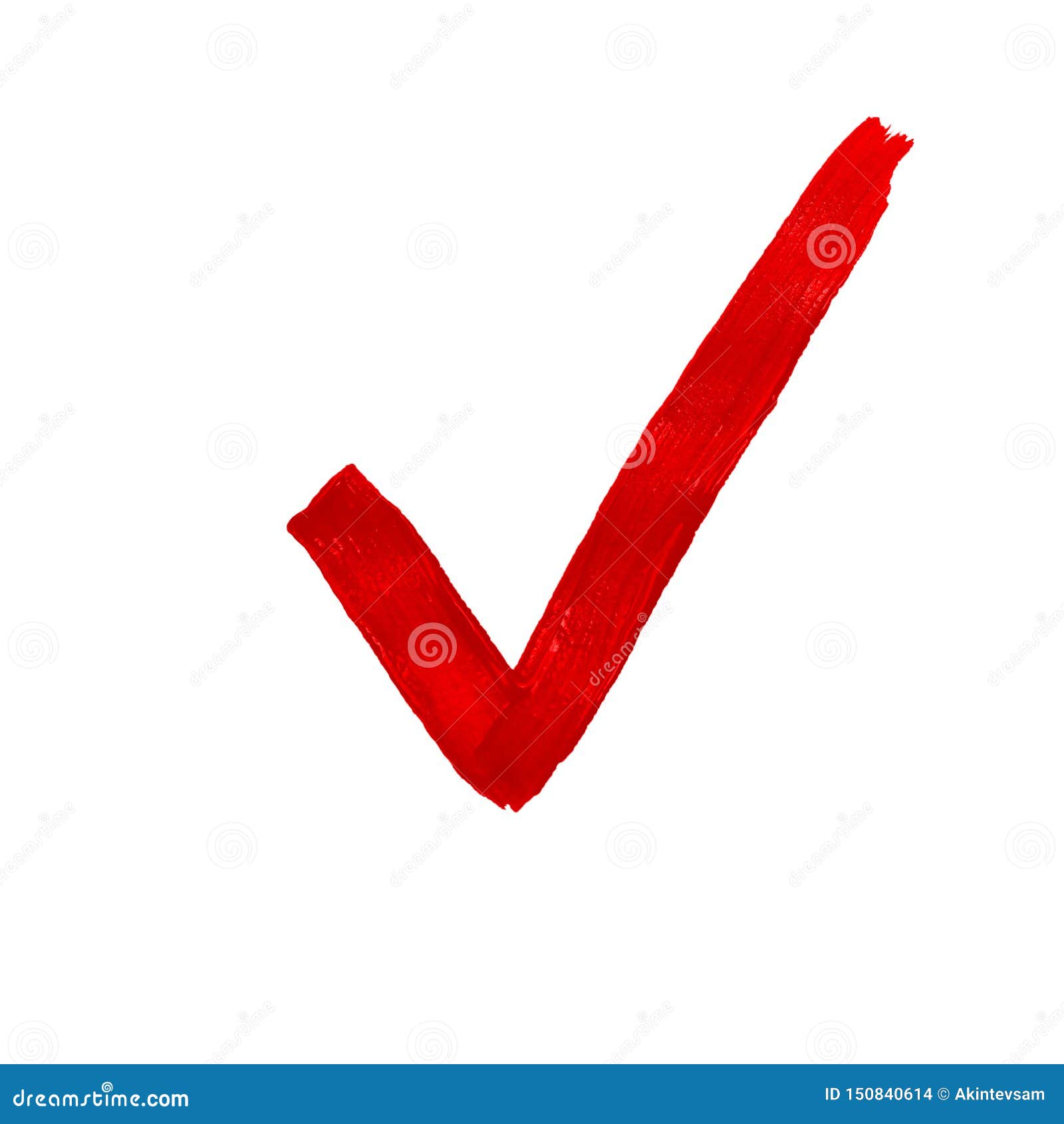 Red Tick Drawn with a Brush on White Paper Stock Illustration ...