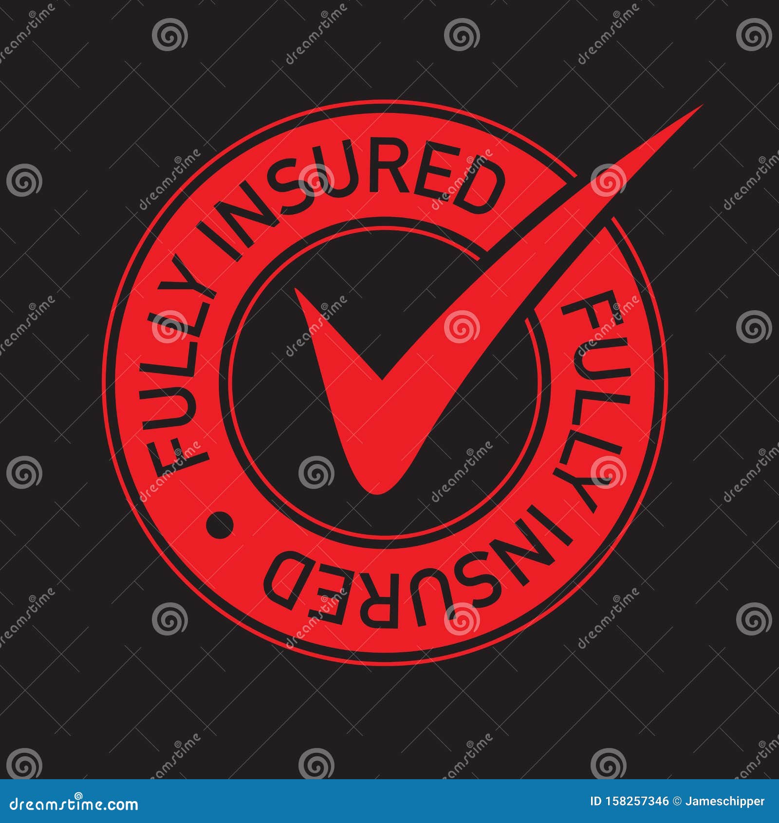 Red Tick Fully Insured Icon Royalty-Free Stock Image | CartoonDealer ...