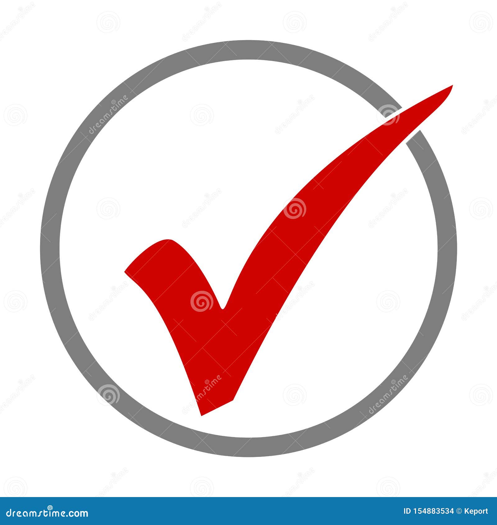 Red tick icon in circle stock illustration. Illustration of vote ...