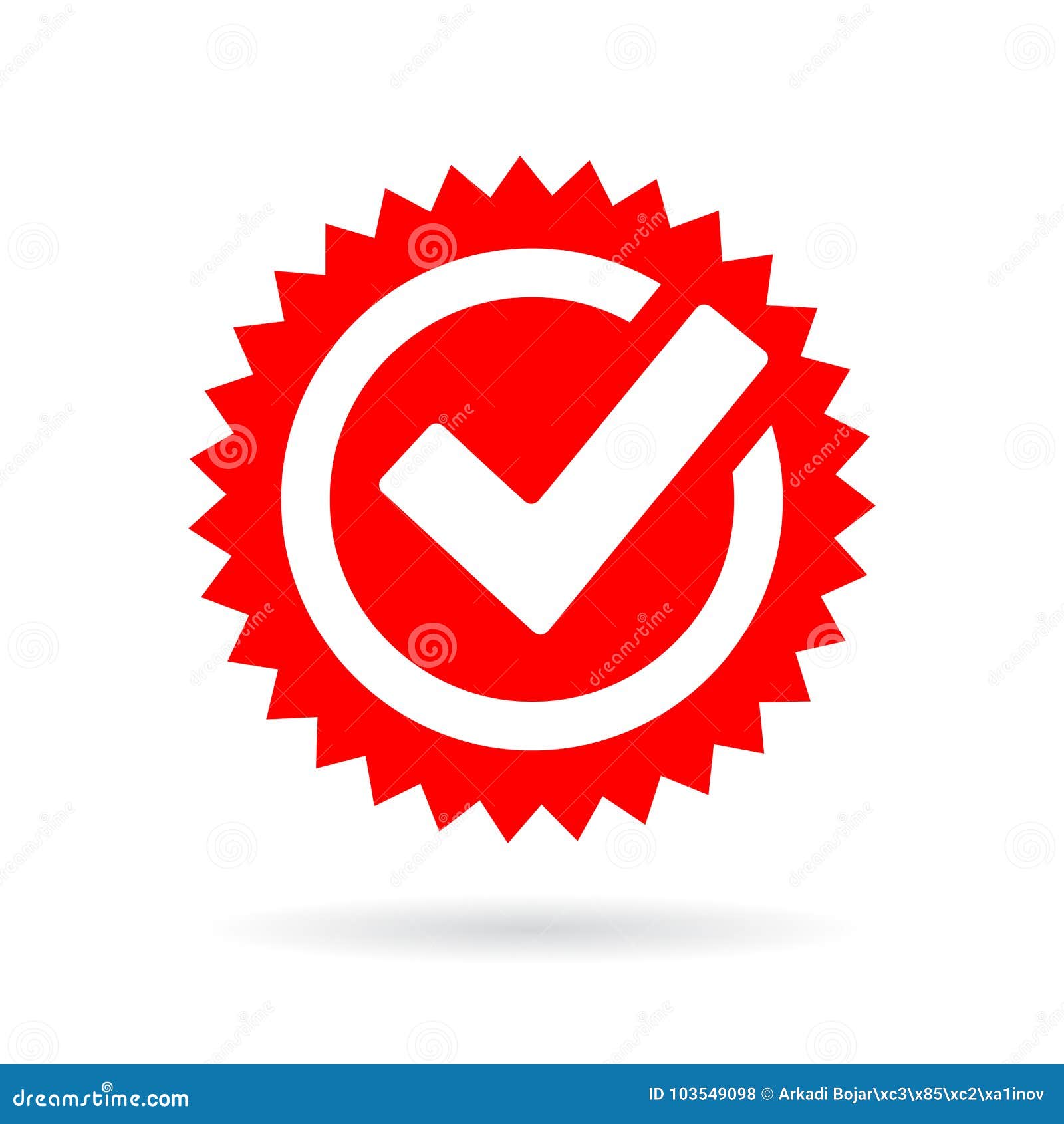 Red tick mark icon stock vector. Illustration of icons - 103549098